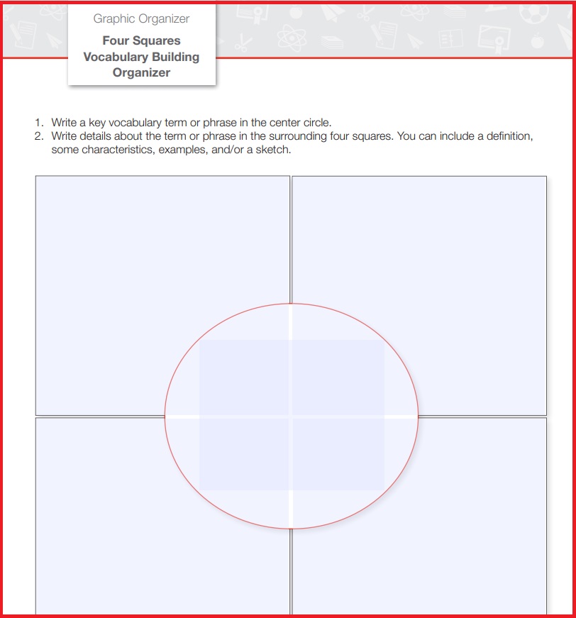 Graphic Organizer: Four Squares – Achieve3000 Resource Center