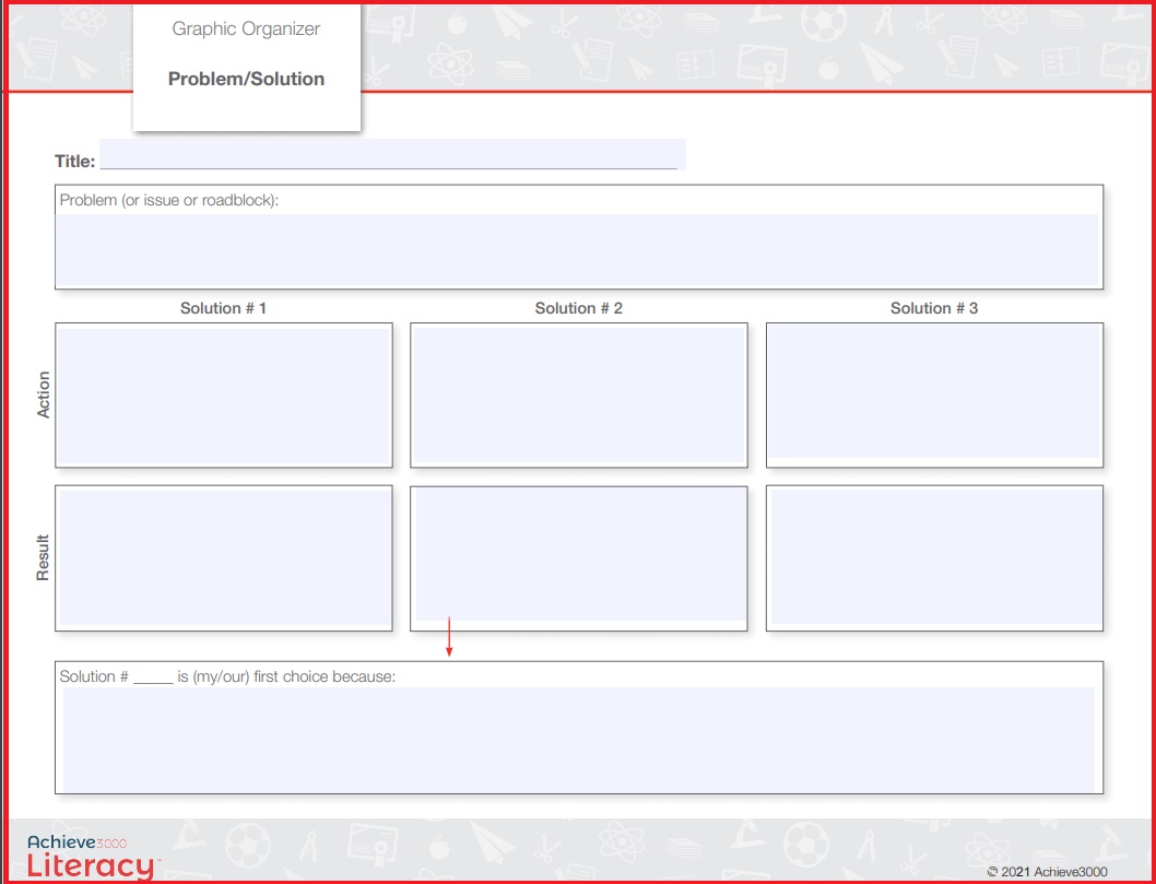 Graphic Organizer: Problem Solution – Achieve3000 Resource Center